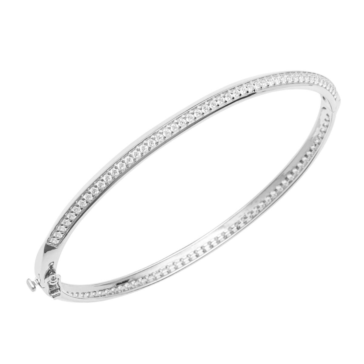 Fiorelli Knife Edge Hinged Bangle with Cubic Zirconia – Chris Simpson ...